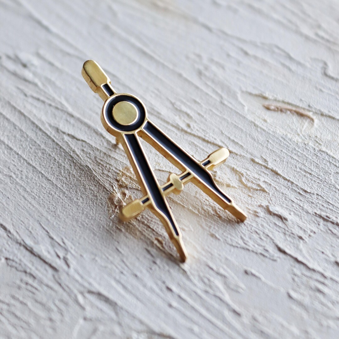 925k Silver Compass Lapel Pin | for Engineers and Architects - Etsy