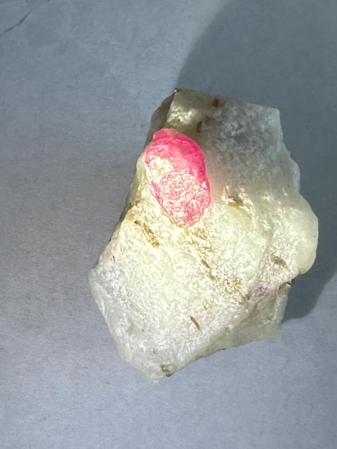Ruby ~ Raw Gemstone on Marble ~ Uv's Red ~ Jegdalek Mine, Kabul ...