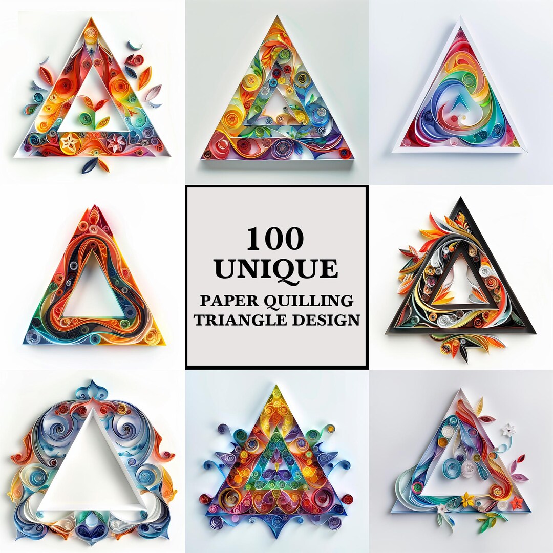 All in Triangle Shape Quilling Designs 100 Triangle Design Digital ...