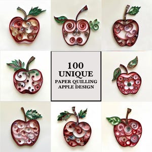 Apple Quilling Clipart: Handmade Paper Art Image (JPG Download) Kitchen ...