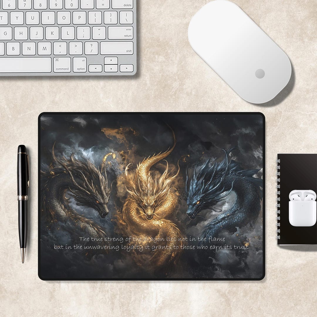 Fourth Wing Dragon Mouse Pad, Book Lover Design, Large Deskmat, Fantasy ...