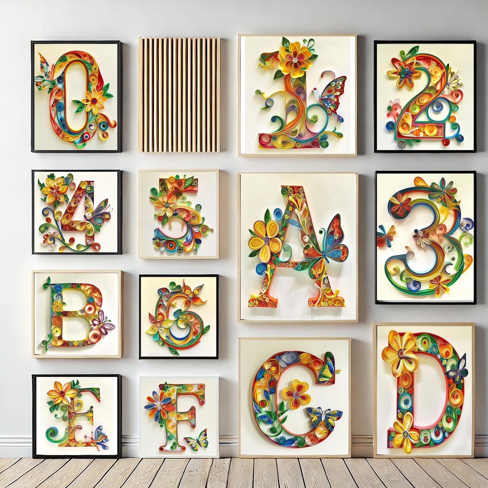 Quilled Alphabet & Number Clipart: Paper Quilling Images (digital ...