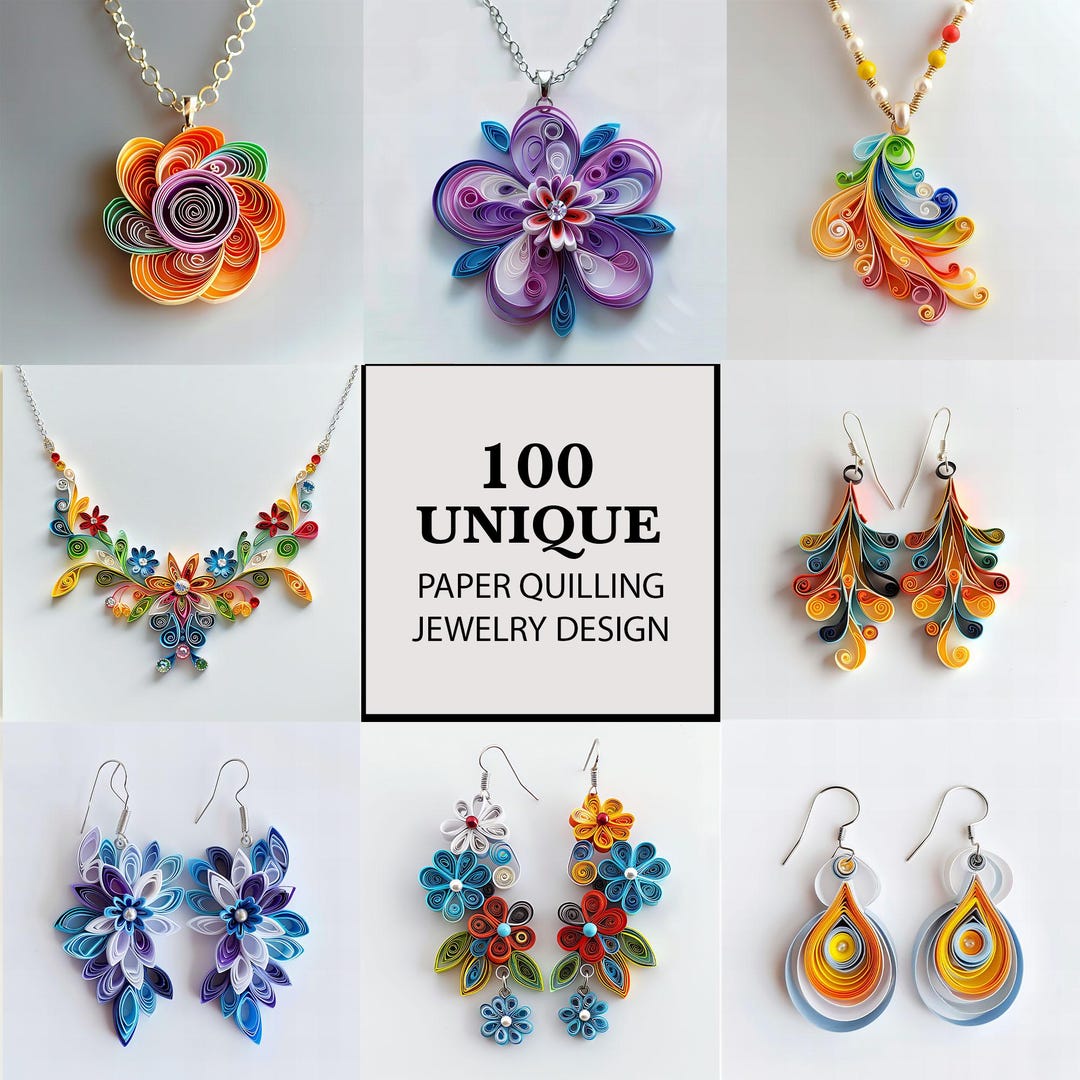 Quilling Jewelry Clipart: Paper Craft Designs (digital Download) - Etsy