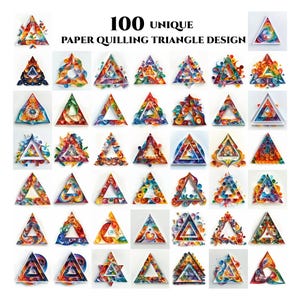 All in Triangle Shape Quilling Designs 100 Triangle Design Digital ...