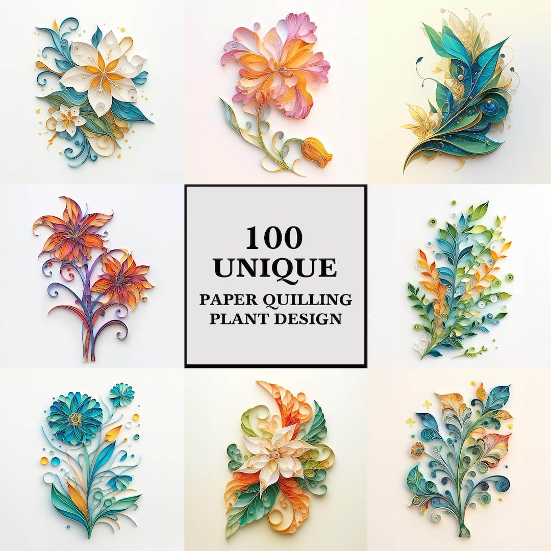 Quilling Flowers Clipart: JPG Images for Scrapbooking (digital Download ...