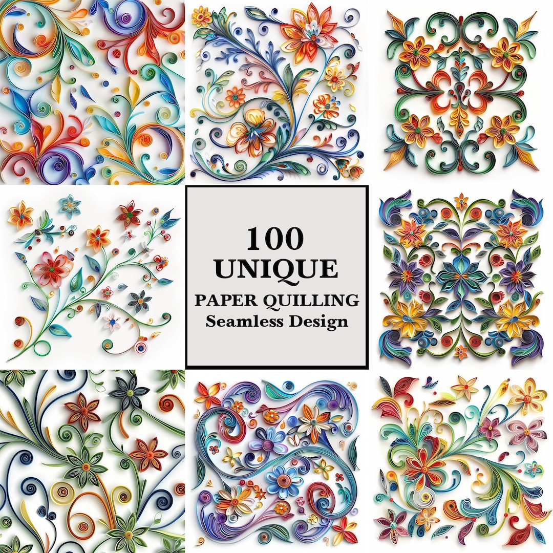 Quilled Seamless Pattern Design, Unique Seamless Quilling, Journal ...