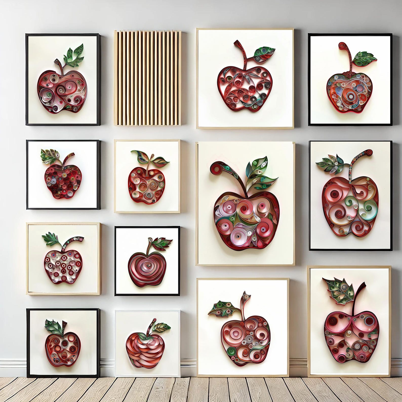 Apple Quilling Clipart: Handmade Paper Art Image (JPG Download) Kitchen ...