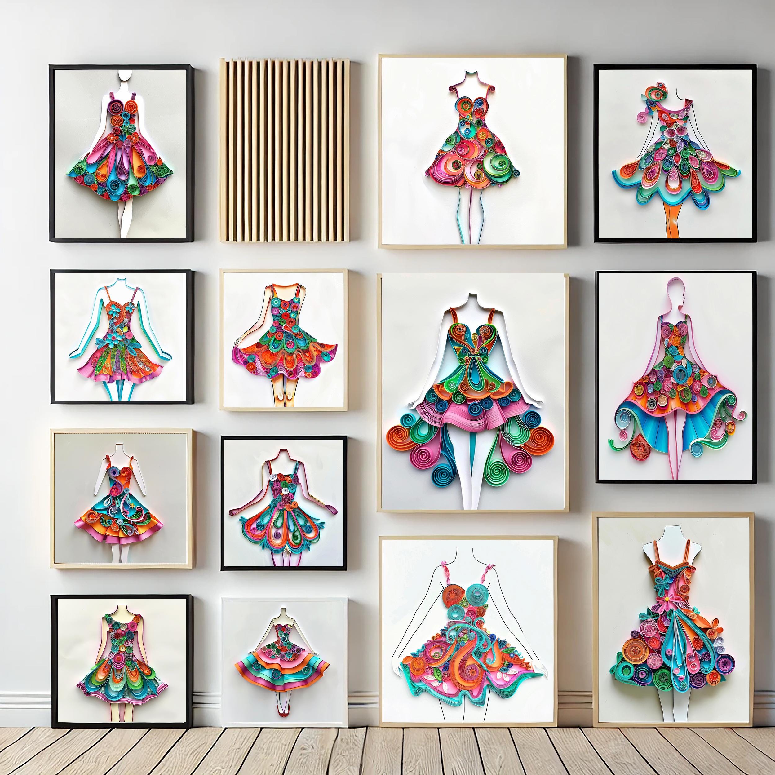 Paper Quilling Mini Dress Clipart, Fashion Dress Images Only, Handmade ...
