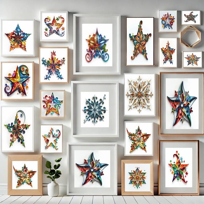 All in Star Shape Quilling Designs 100 Star Design Digital Download ...