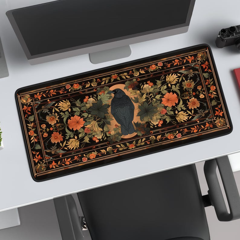 Medieval Blackbird Desk Mat: Anti-slip Gaming Mouse Pad - Etsy