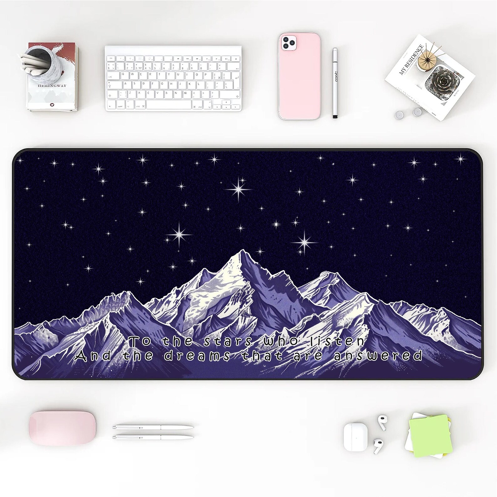 Purple Velaris Galaxy Inspired Desk Mat - Throne of the Glass and ...