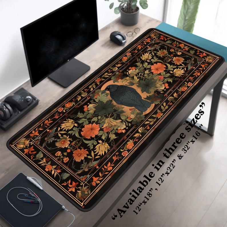 Medieval Blackbird Desk Mat: Anti-slip Gaming Mouse Pad - Etsy