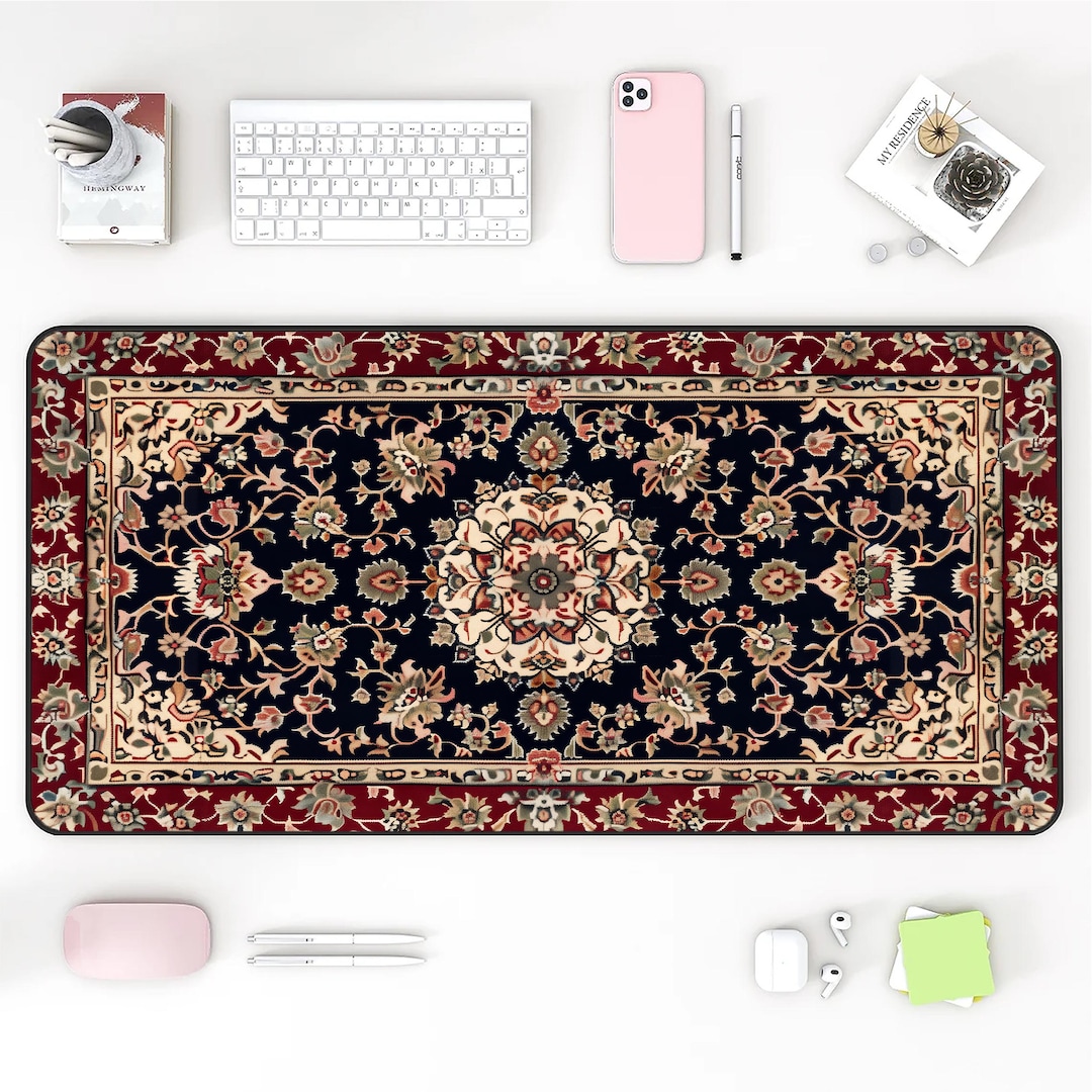 Turkish Rug Desk Mat: Persian Design Gaming Mousepad - Etsy