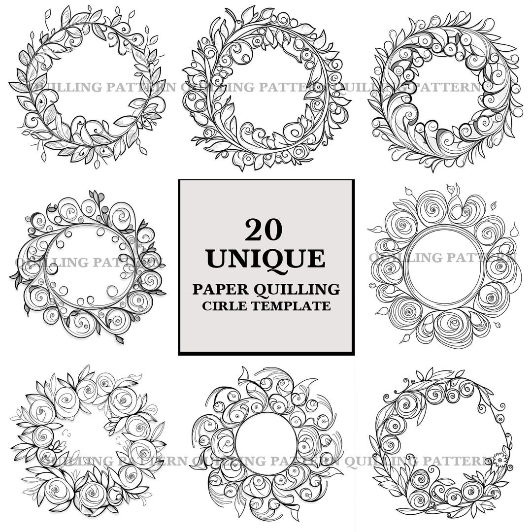 Quilling Template PNG, Paper Quilling Pattern Digital Download, Circle ...