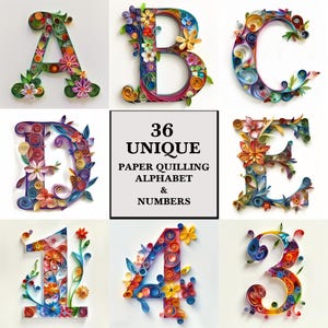 Quilled Alphabets and Number Design Template, Unique Alphabet Paper ...