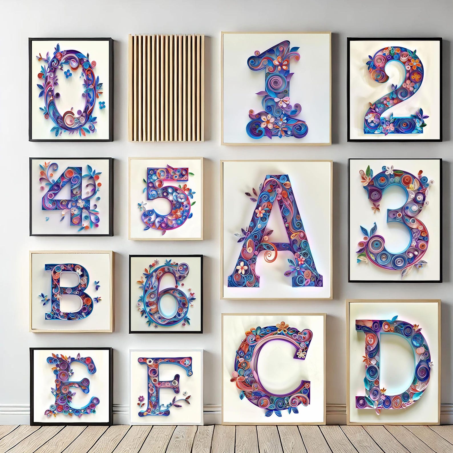 Paper Quilling Alphabet, Numbers Clipart, A-Z Letters, 0-9, Quilling ...