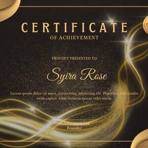Elegant Editable Gold Certificate Template | Canva Design for Awards ...