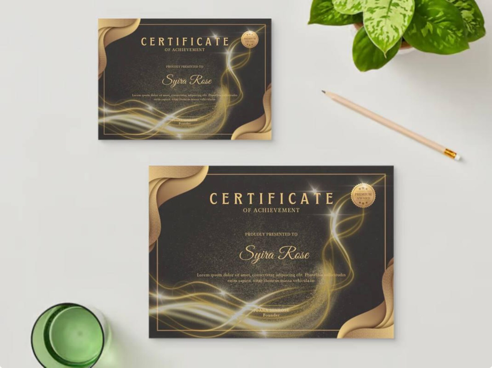Elegant Editable Gold Certificate Template | Canva Design for Awards ...