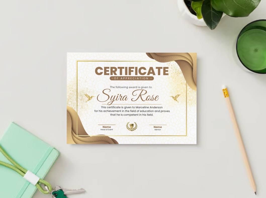 Elegant Editable Gold Certificate Template | Canva Design for Awards ...
