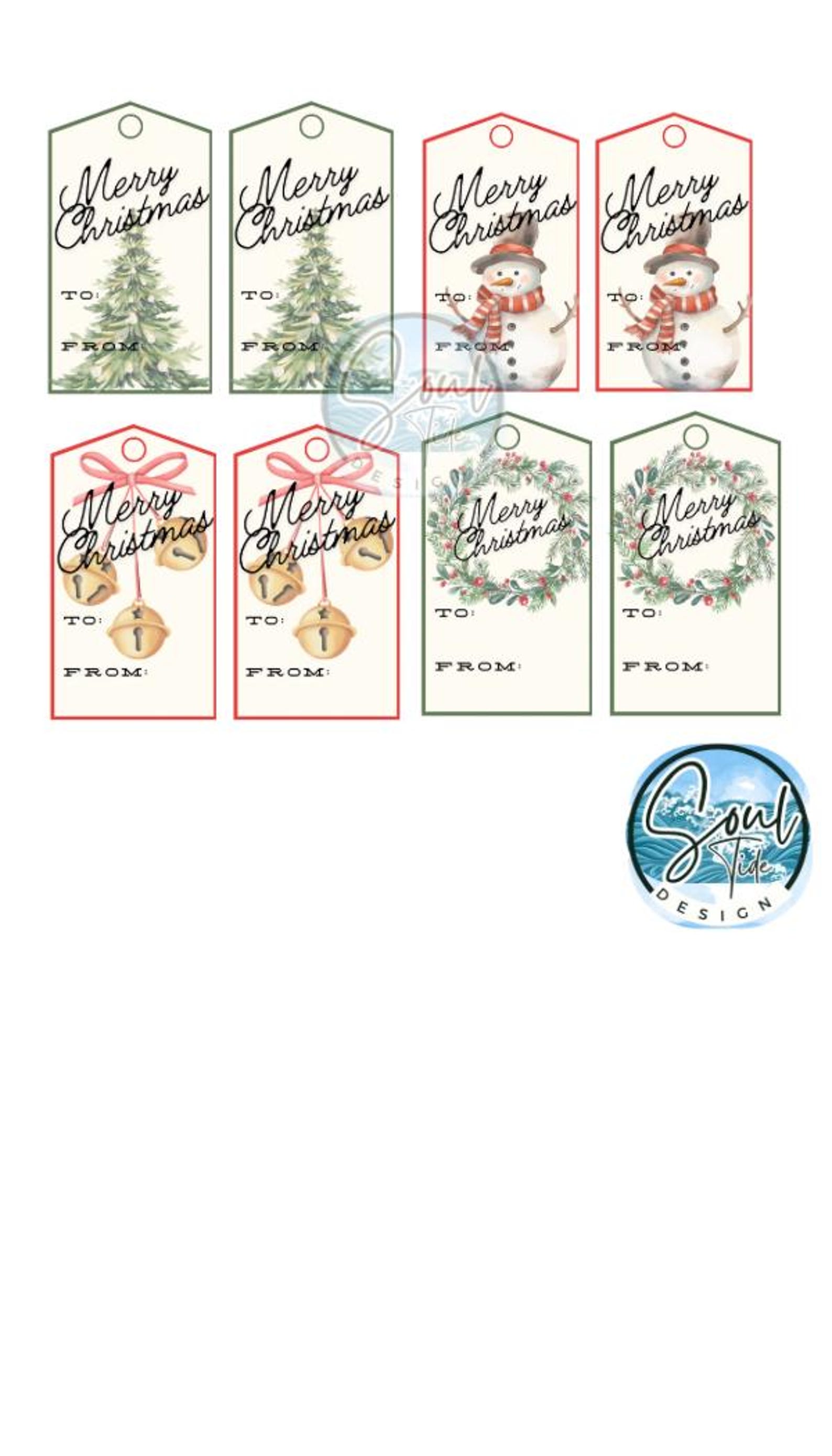 Christmas Gift Tags, Digital Download, Gift Tags Printable - Etsy