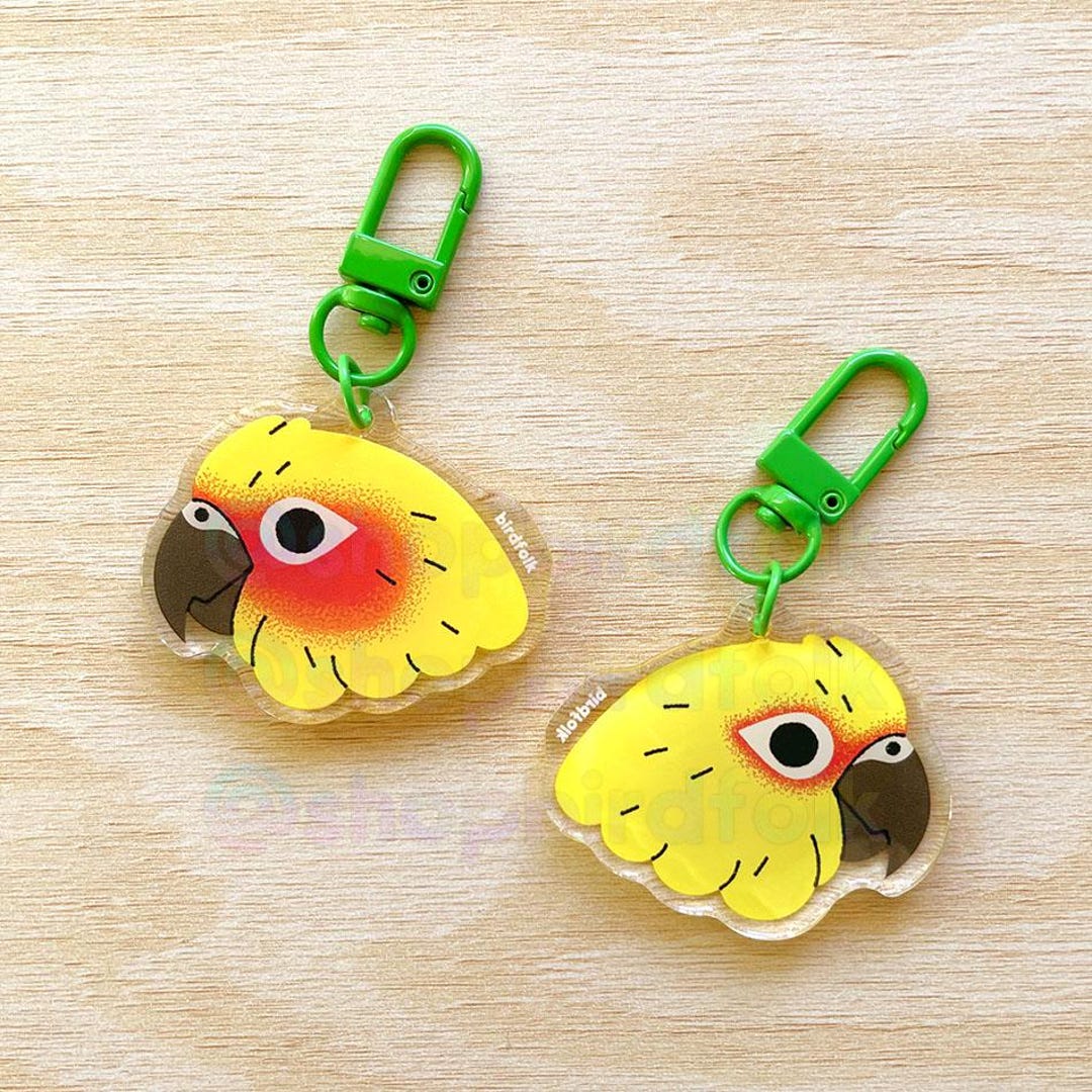 Sun/jenday Conure Keychain | Cute Sun Conure Gifts, Sun Conure ...