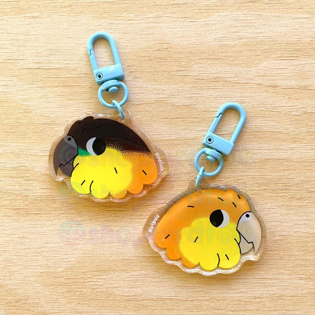 Black-headed Caique/white-bellied Caique Keychain | Cute Caique Gifts ...