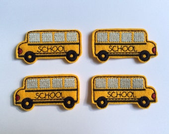 School Bus Embroidered Felt Applique - Etsy