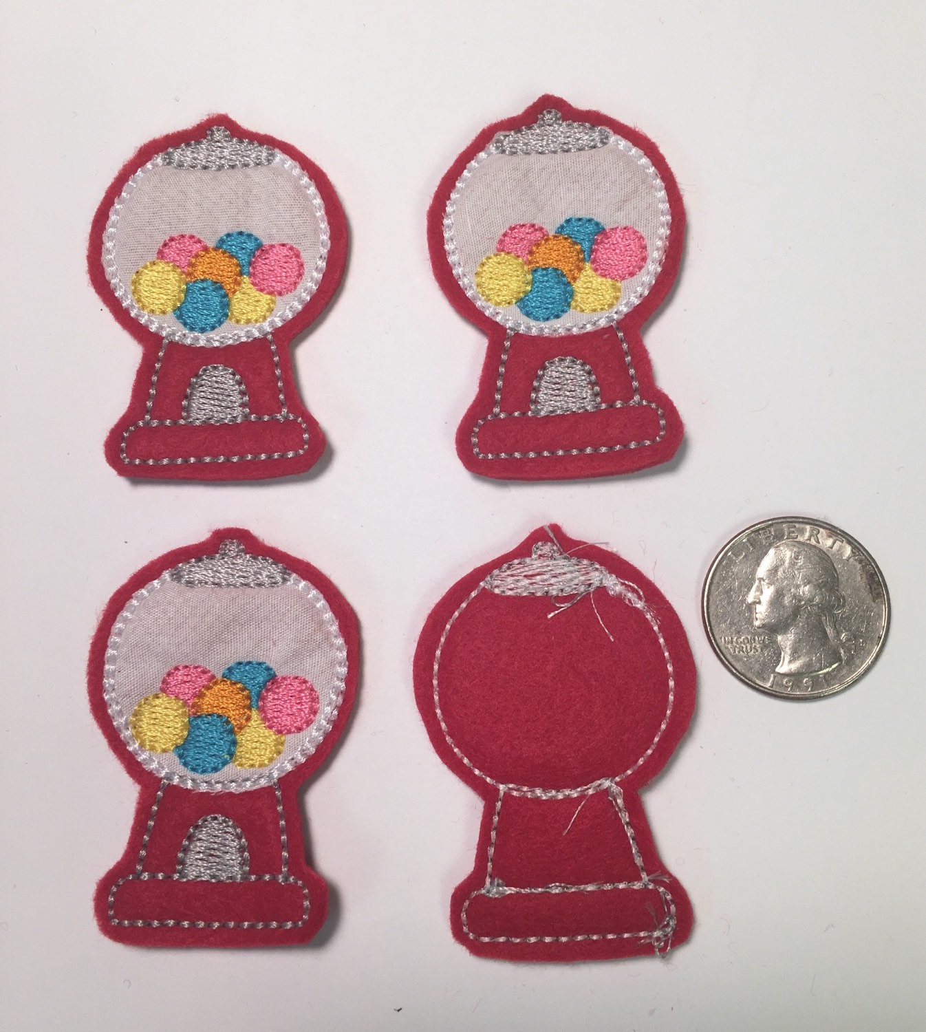 Red Gumball Machine Candy Felt Applique - Etsy