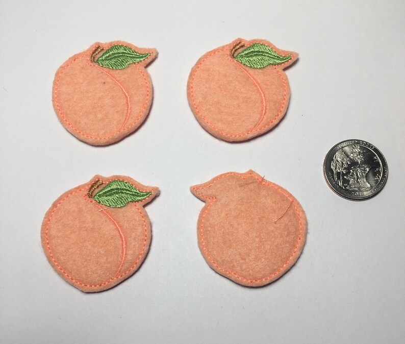 Peach Fruit Georgia Embroidered Felt Applique - Etsy
