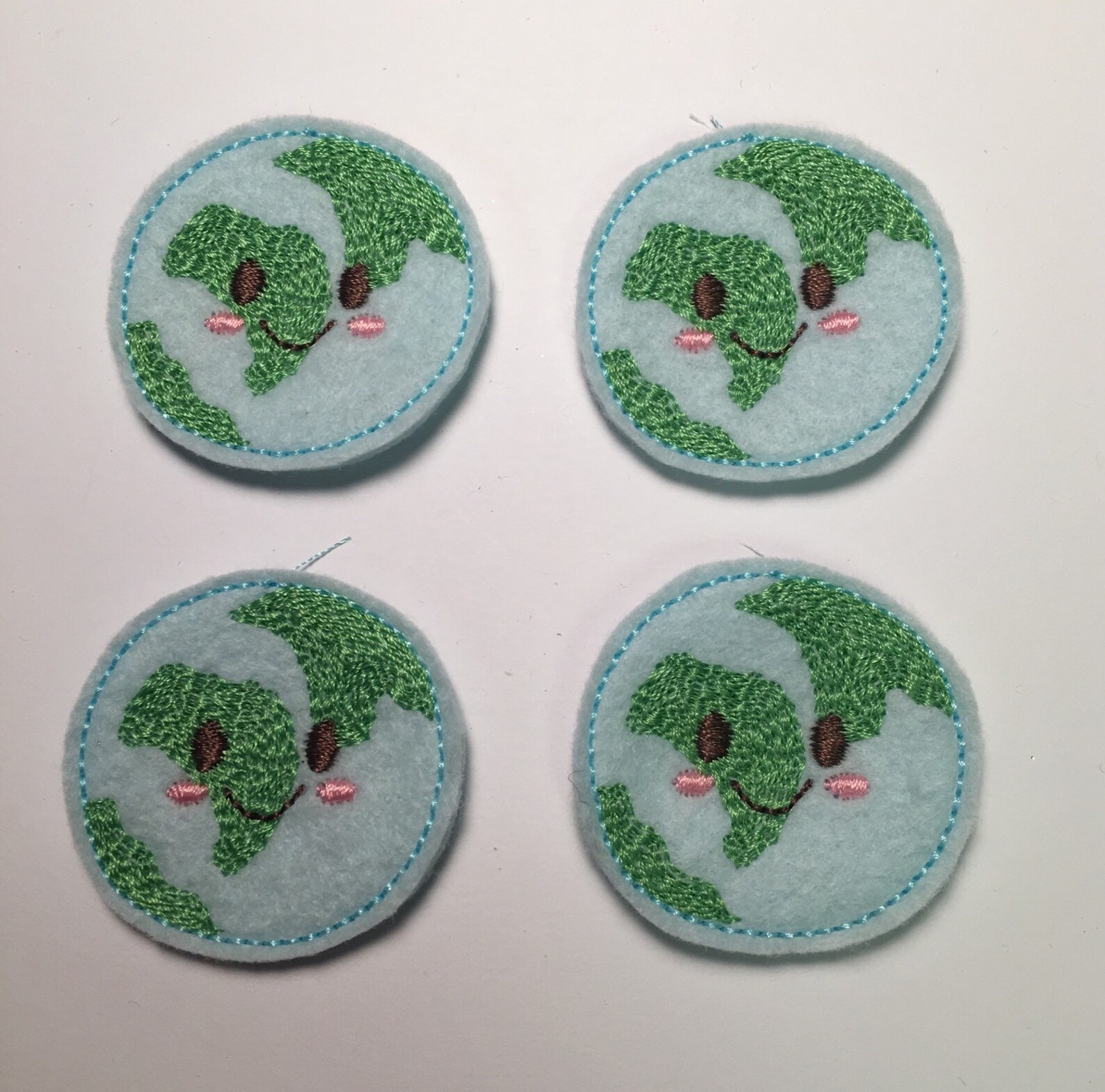 Blue Planet Green Earth Day Embroidered Felt Applique - Etsy