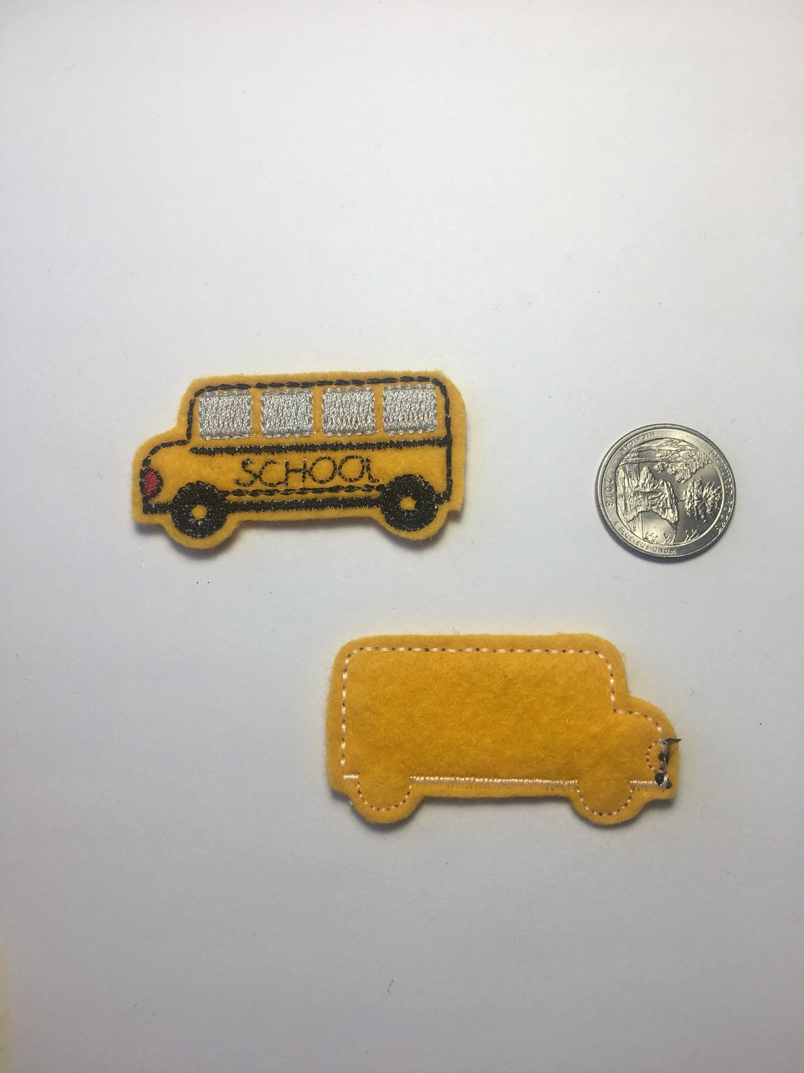 School Bus Embroidered Felt Applique - Etsy