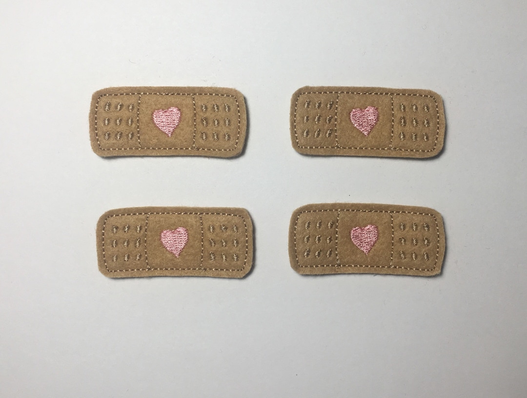 Bandage Heart Bandaid Pink Nurse Medical Embroidered Felt - Etsy