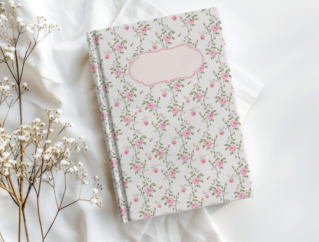 Floral Coquette Notebook Vintage Look Hardcover Lined Journal, Undated ...