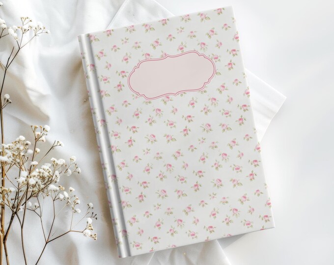Cute Floral Coquette Notebook Vintage Look Hardcover Lined Journal ...