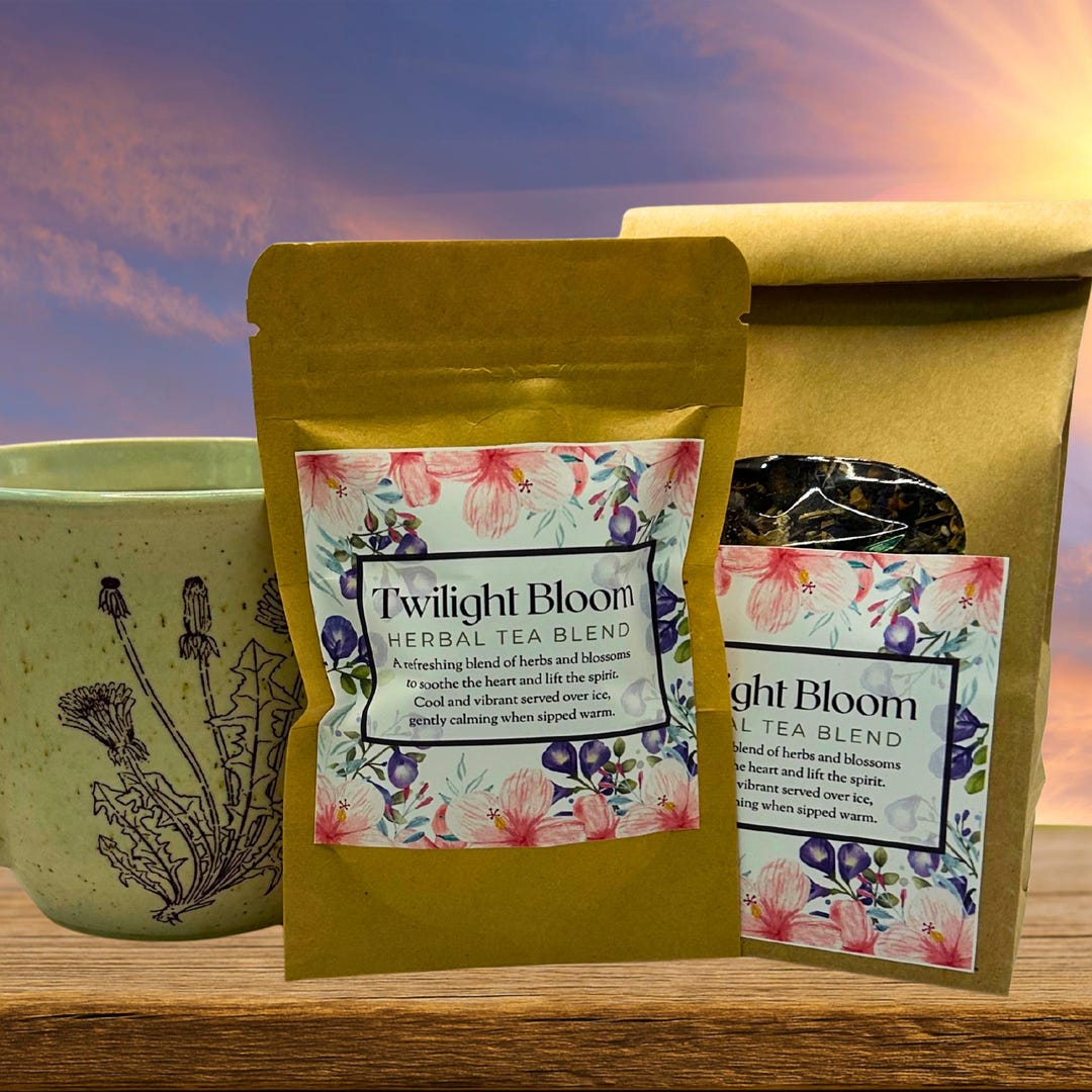 Twilight Bloom Herbal Tea, Botanical Loose Leaf Blend With Hibiscus ...