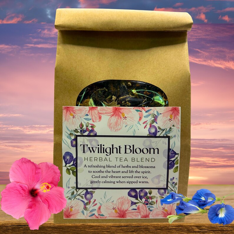 Twilight Bloom Herbal Tea, Botanical Loose Leaf Blend With Hibiscus ...