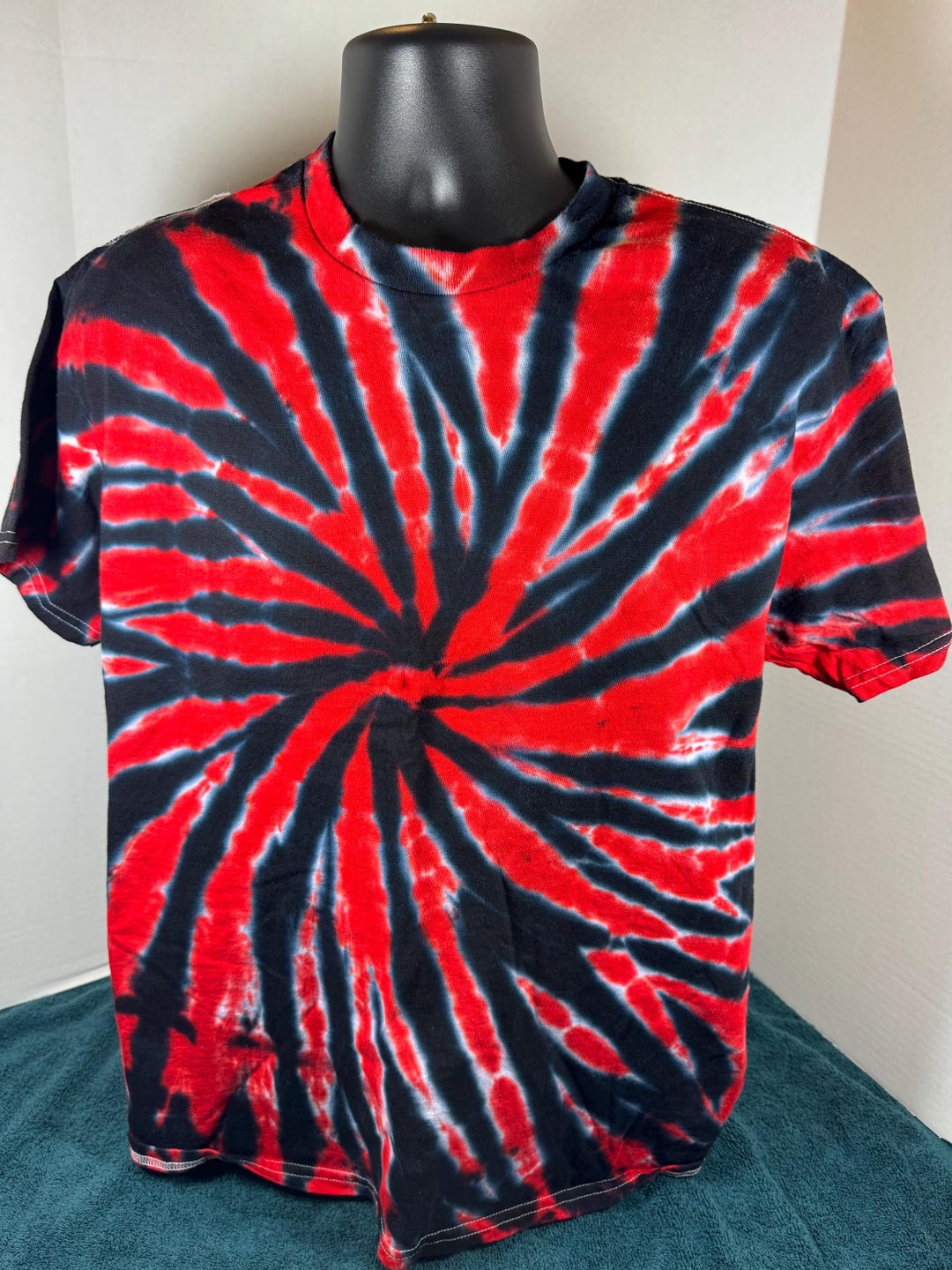 Red and Black Tie Dye Tshirt - Etsy