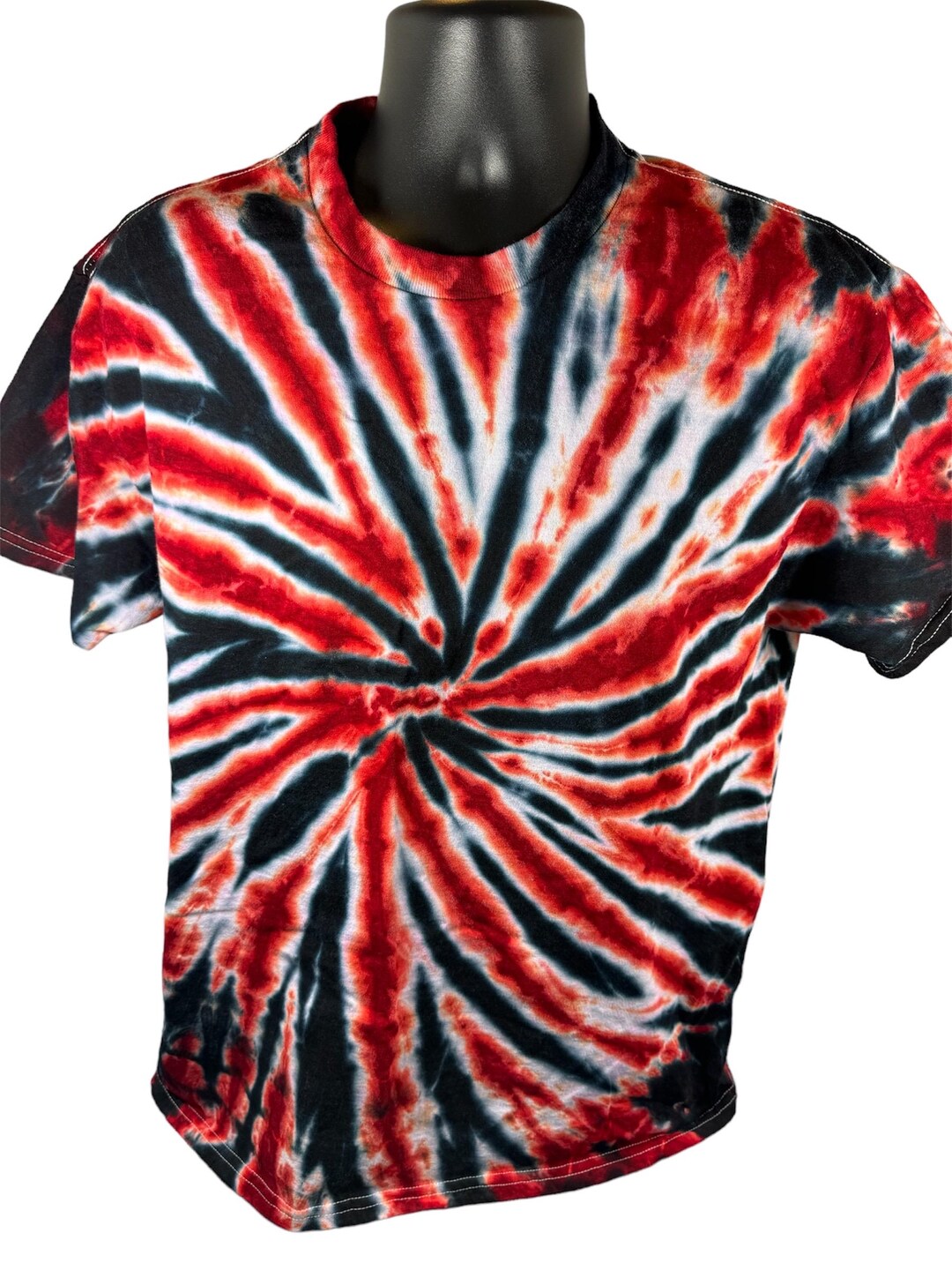 Red and Black Tie Dye Tshirt - Etsy