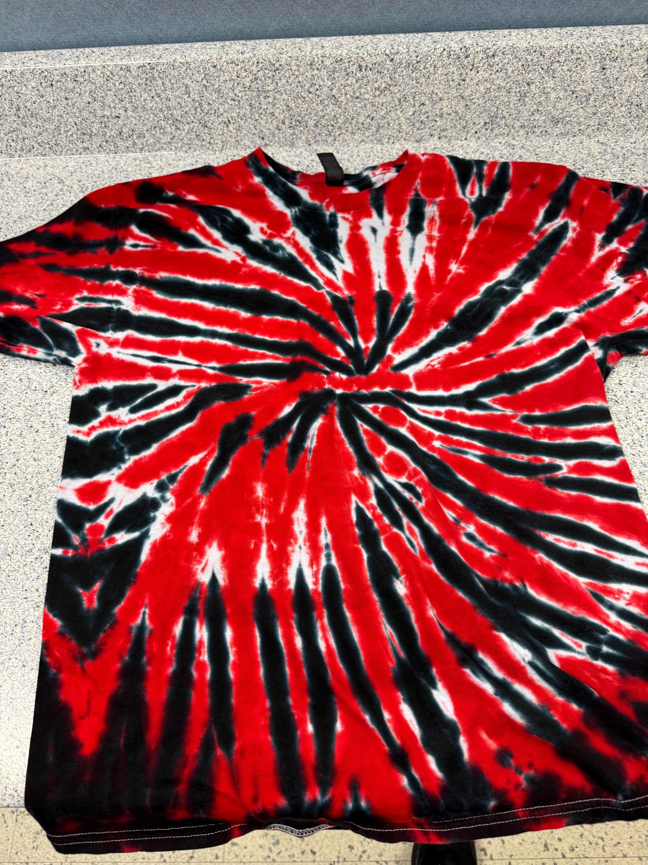 Red and Black Tie Dye Tshirt - Etsy