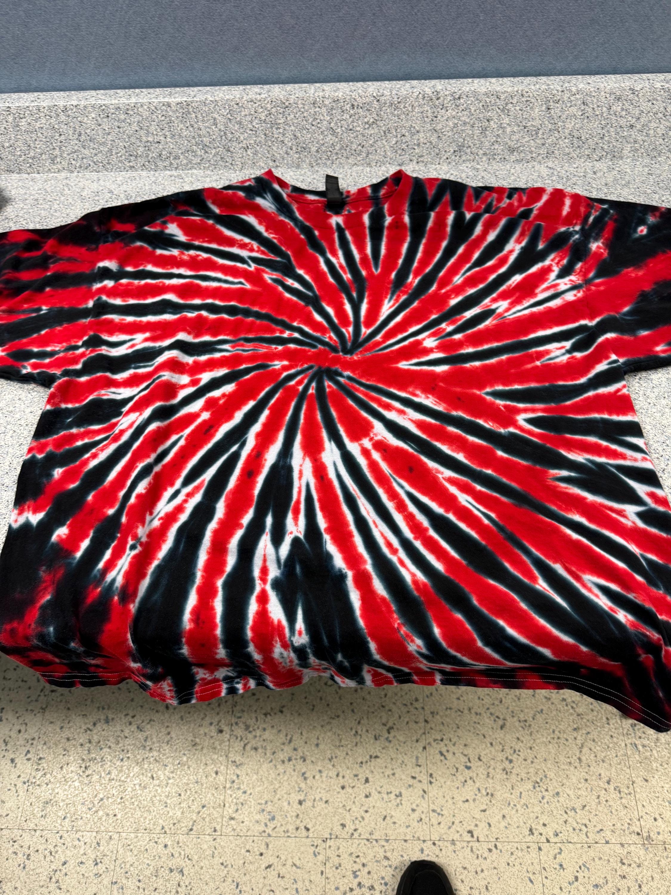 Red and Black Tie Dye Tshirt - Etsy