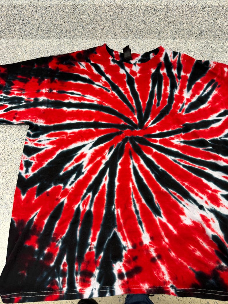 Red and Black Tie Dye Tshirt - Etsy