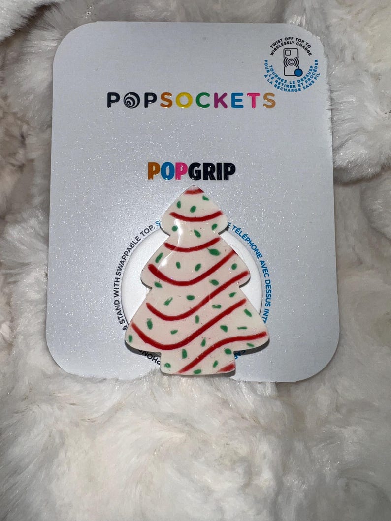 Little Debbie Inspired Christmas Tree Cake Pop Socket Phone Grip - Etsy