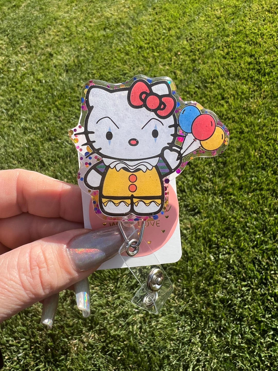 Kitty “it” Pennywise Clown Nurse Badge Reel Holder - Etsy