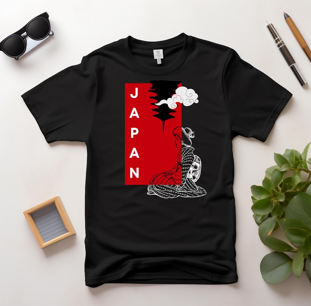 Japan Pagoda and Geisha Tee Elegant Japanese Art Design With ...