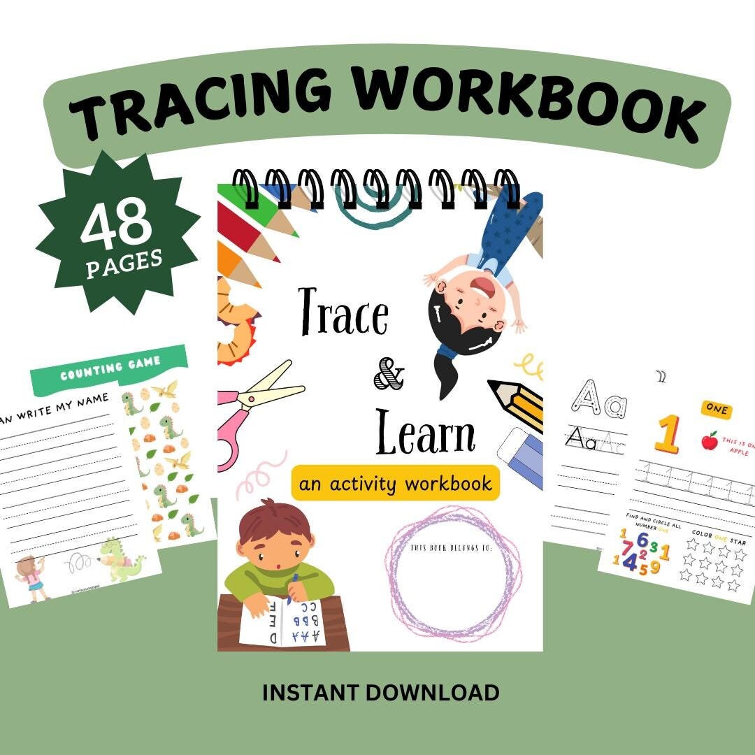 Tracing Workbook for Preschool Alphabet Tracing Worksheets for Kids ...