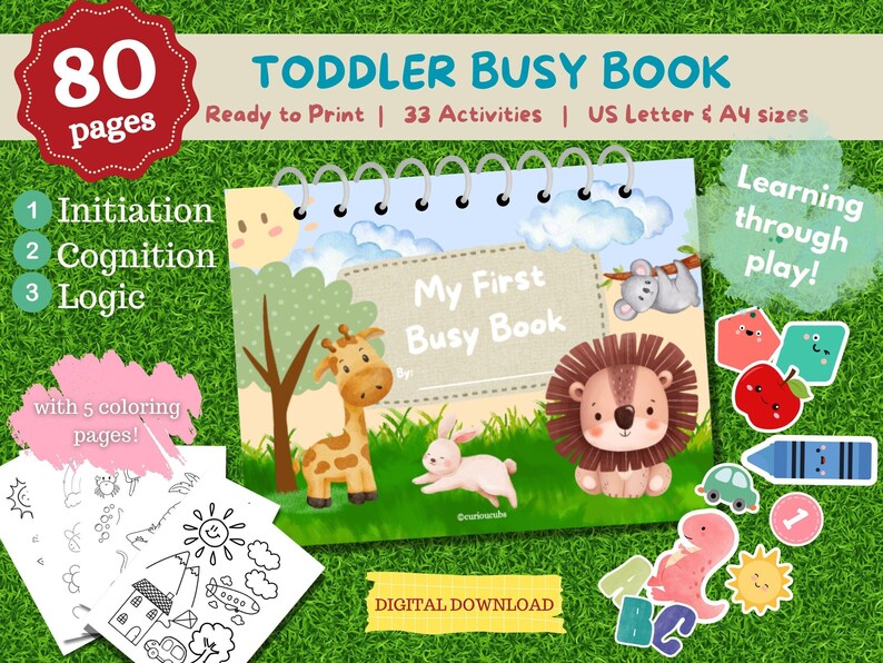 Busy Book Printable, Preschool Workbook, Quiet Book, Homeschool ...