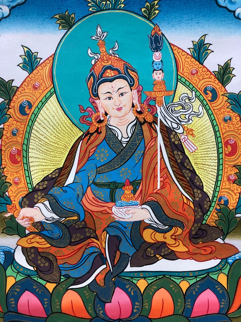 Guru Rinpoche, Padmasambhava, Original Hand-painted Thangka for ...