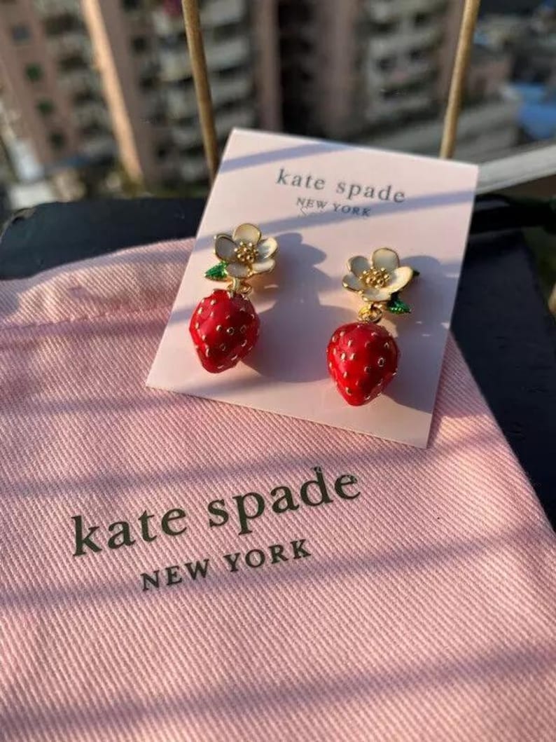 Kate Spade Picnic Perfect Strawberry Dangle Stud Earrings in Gold ...