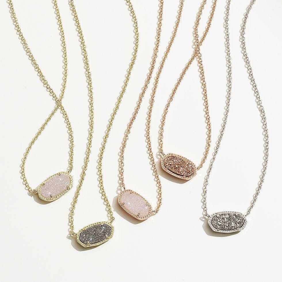 Elisa 14k Gold Pendant Necklace in Iridescent Drusy - Etsy UK