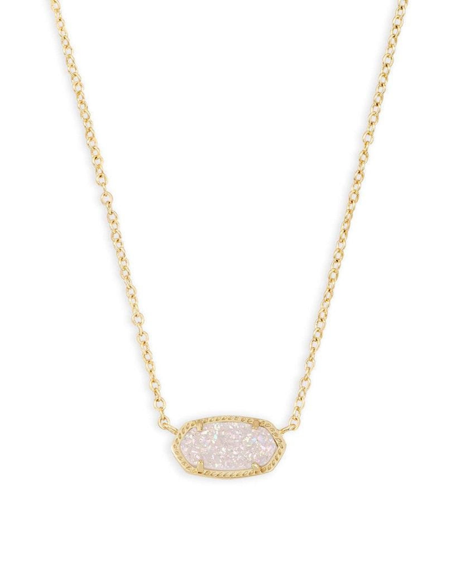 Elisa 14k Gold Pendant Necklace in Iridescent Drusy - Etsy UK